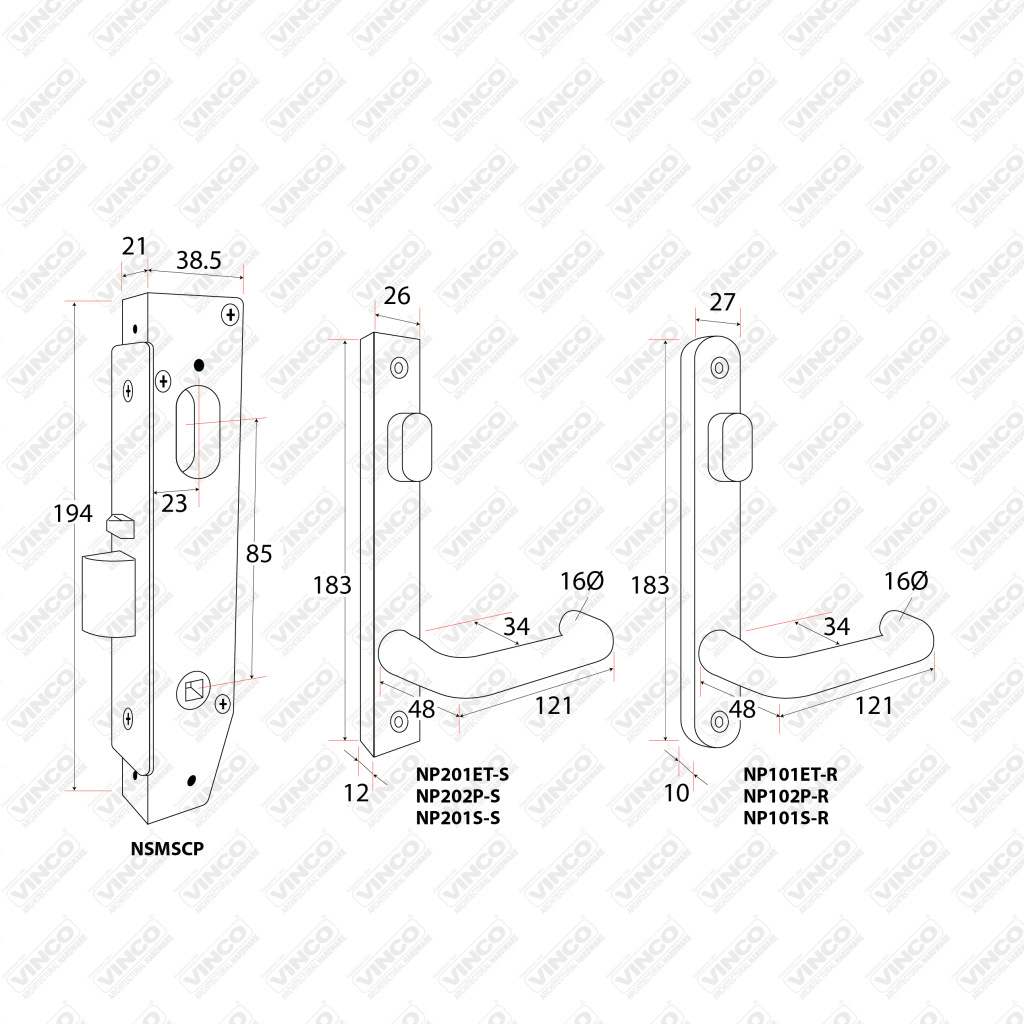 Vinco – Vestibule/Storeroom Lockset(Solid)