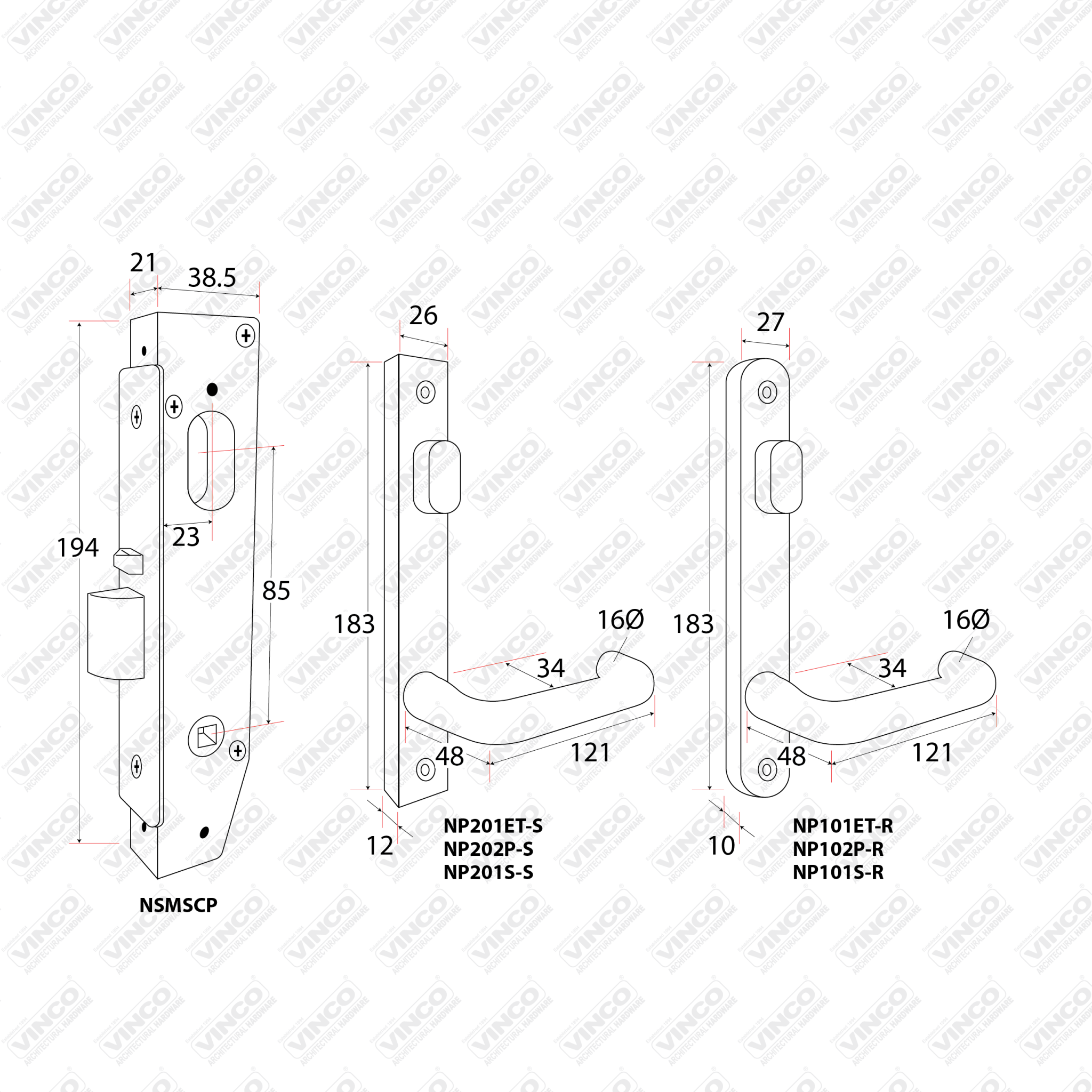 Vinco – Classroom Function Lockset(Solid)